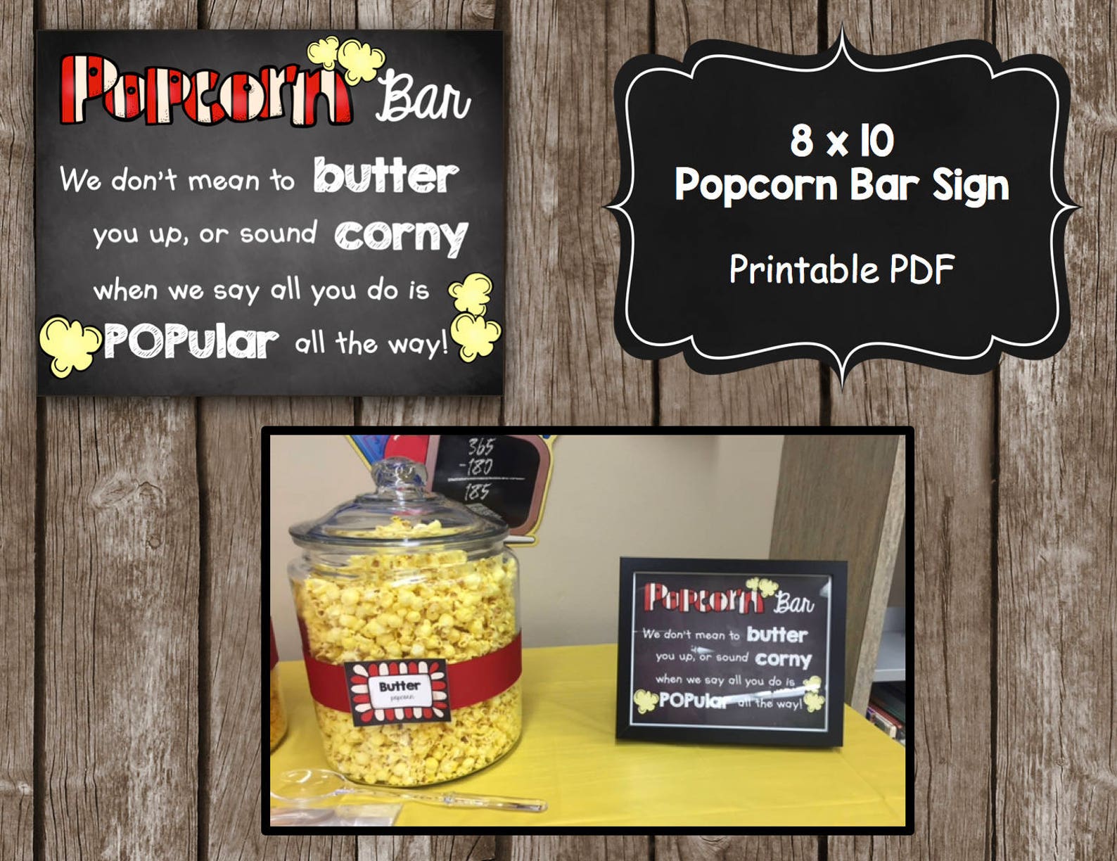 50% OFF SALE Teacher Appreciation - Popcorn Bar - Thank You - End of ...