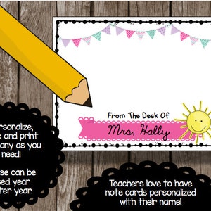 50% OFF SALE Teacher Appreciation - Personalized Cards - Printable ...