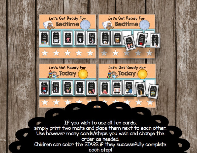 50% OFF SALE Morning & Bedtime Routine Chart - Cards - Printable ...