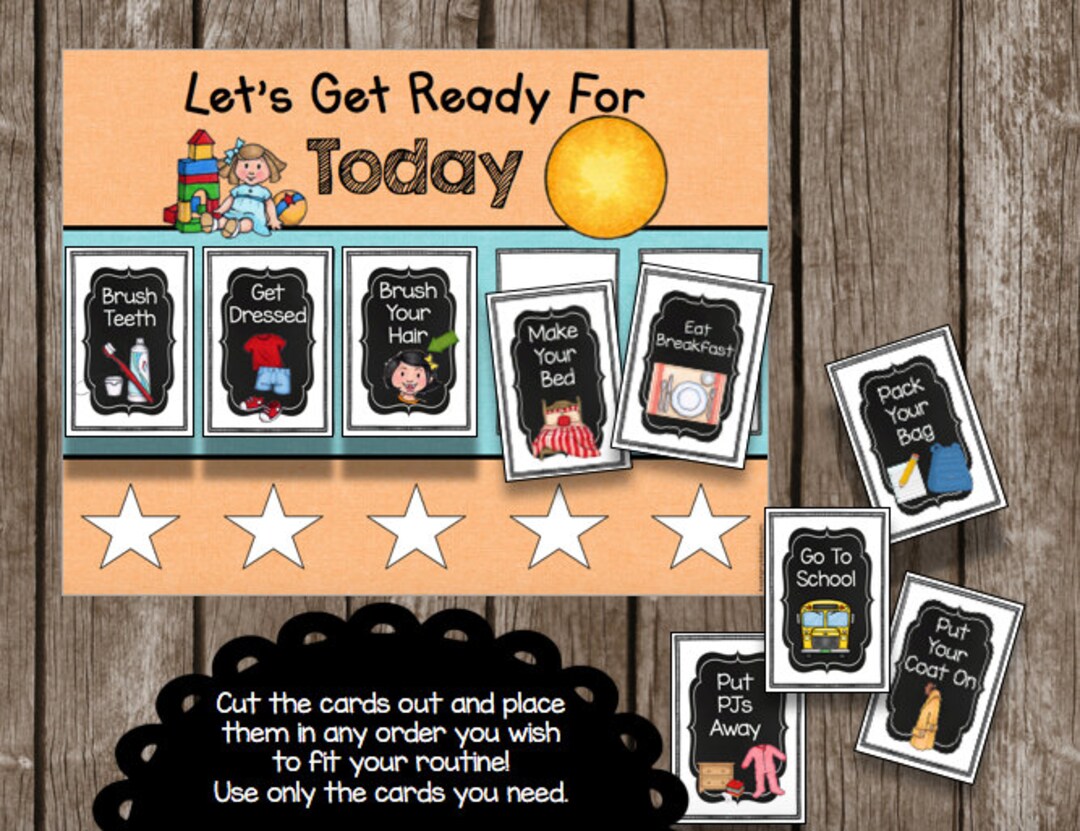 50% OFF SALE Morning & Bedtime Routine Chart - Cards - Printable ...