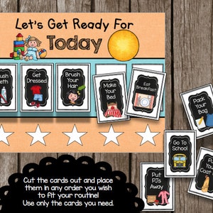50% OFF SALE Morning & Bedtime Routine Chart - Cards - Printable ...