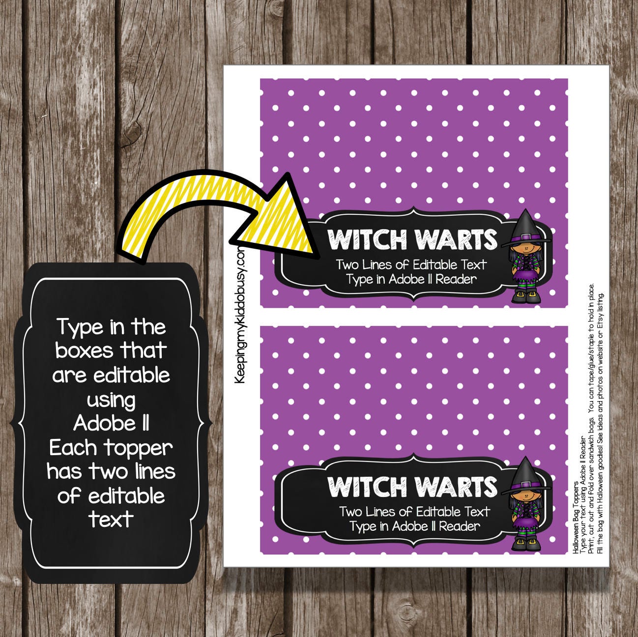 Halloween Party Favor Tags EDITABLE Pumpkin - Witch - Monster - Ghost ...