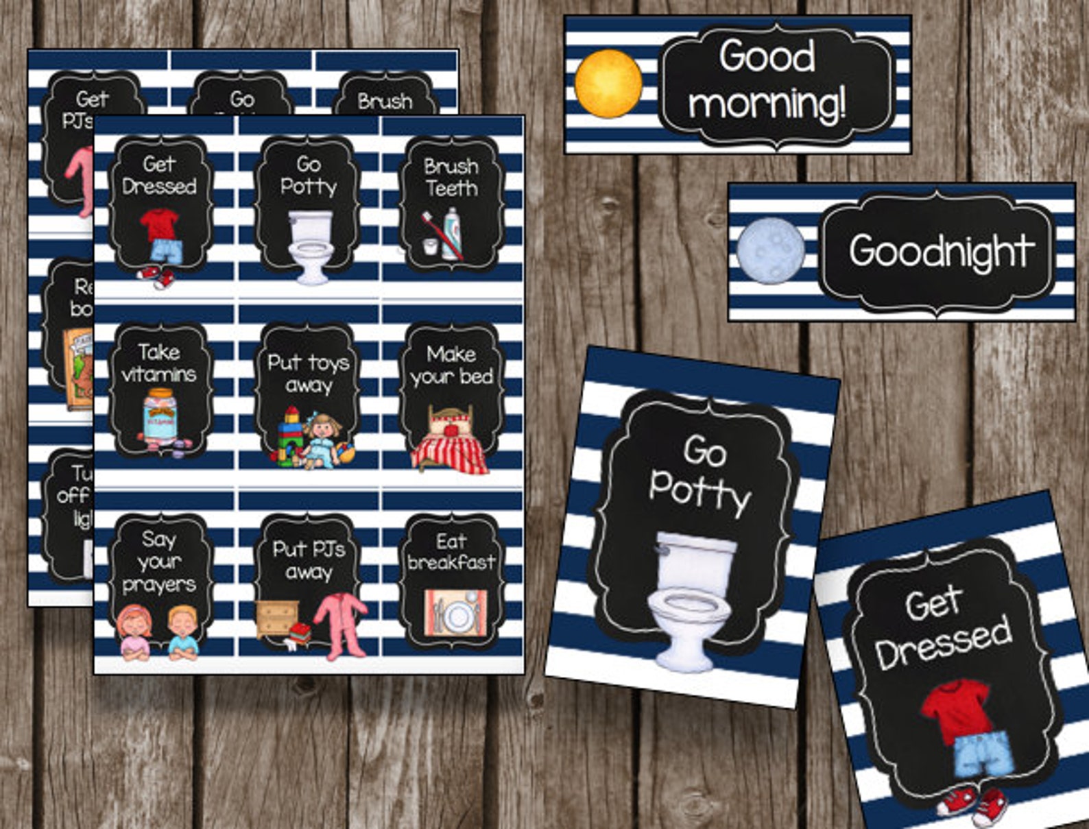50% OFF SALE Routine Cards {instant Download} Morning & Night Time ...