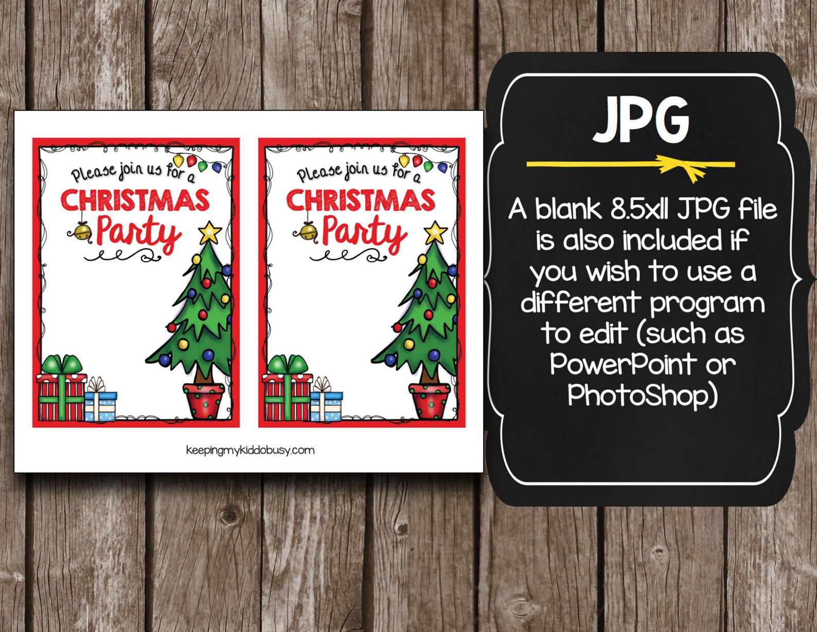 Christmas Party Invitation - EDITABLE - DIY Printable PDF - Kids ...