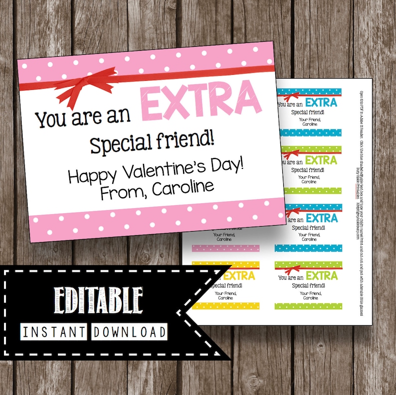 EXTRA Special Friend Valentine's Day Printable Card - Etsy