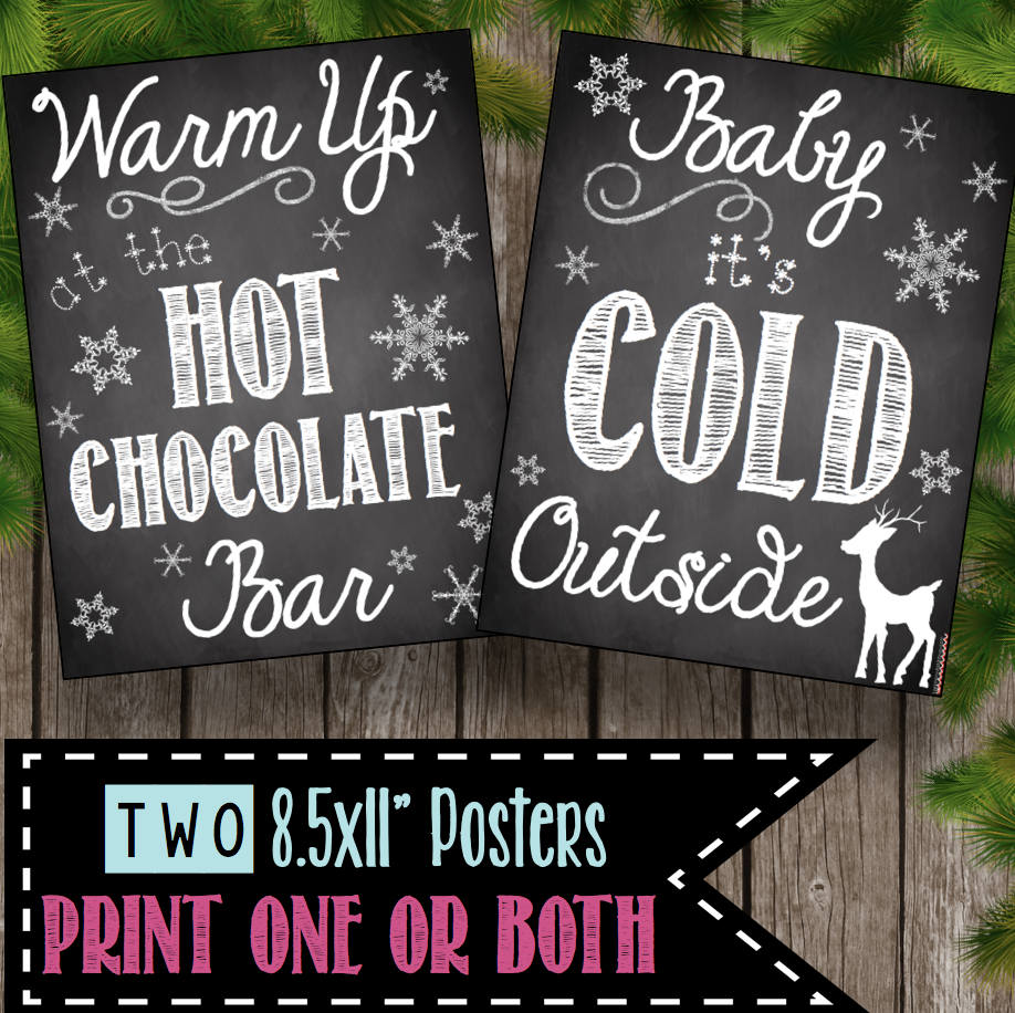 Hot Chocolate Bar BUNDLE - Editable DIY Party Kit - Invitations - Hot ...