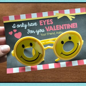 Valentine's Day Card - Sunglasses - Glasses- Printable - Favor Tag ...