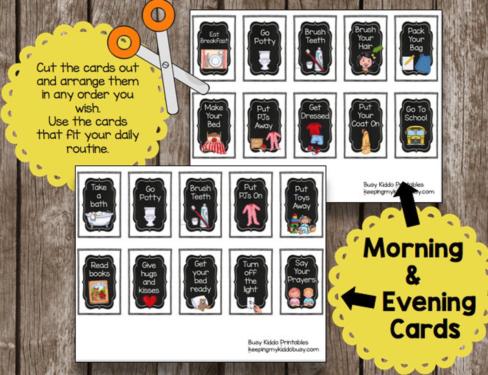 50% OFF SALE Morning & Bedtime Routine Chart Cards - Etsy
