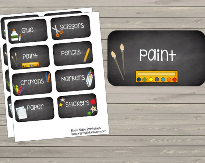 50% OFF SALE Art Supplies Labels instant Download Printable - Etsy