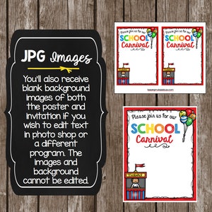 School Carnival Invitation and Poster Set - Flyer - Advertising - Flier ...