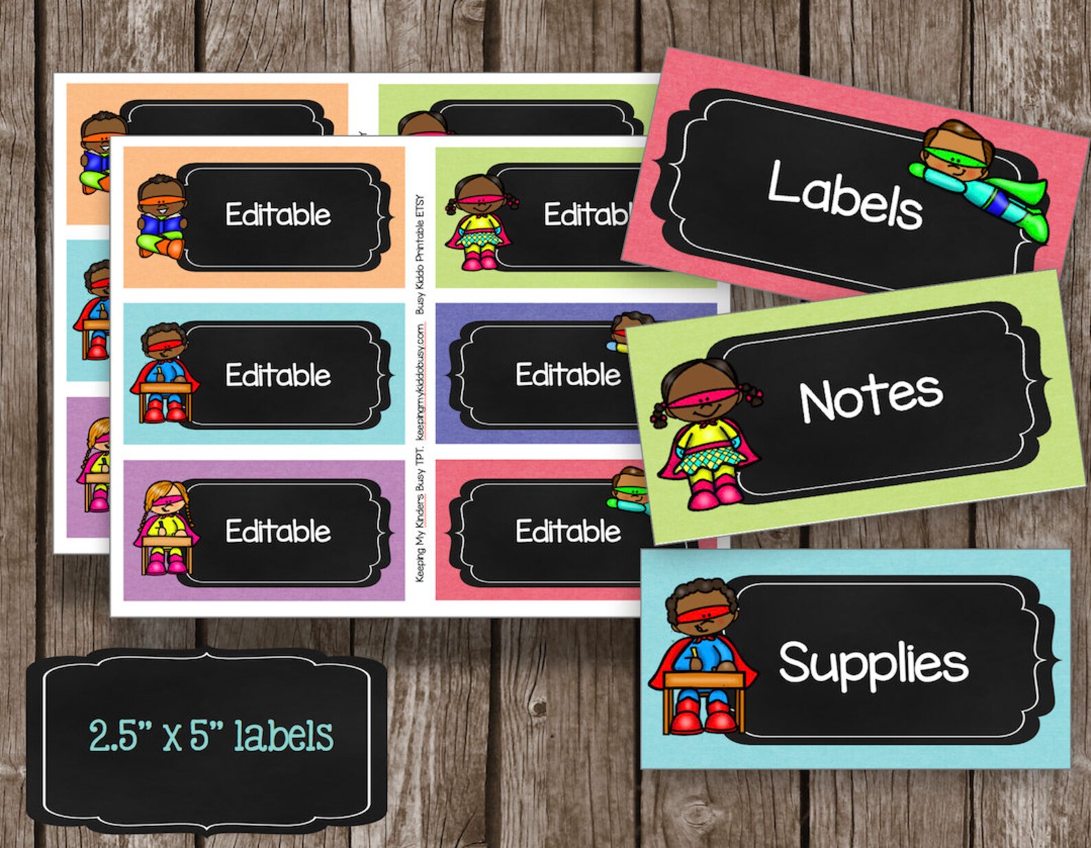 Superhero Cards Labels Tags Classroom Supplies - Etsy