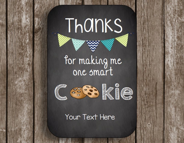 50% OFF SALE Teacher Appreciation - Smart Cookie - Printable Card ...