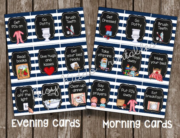 50% OFF SALE Routine Cards {instant Download} Morning & Night Time ...