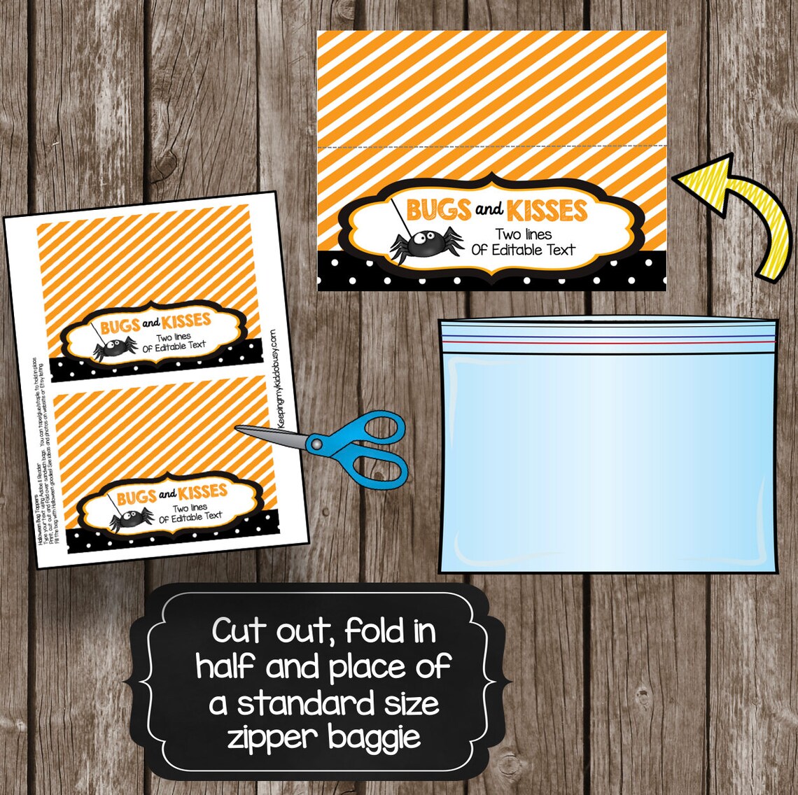 50% OFF SALE Bugs and Kisses Halloween Baggie Toppers - Favor Tags ...