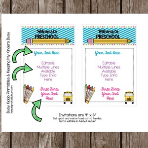 Welcome to Preschool - Open House Preschool - Back to School - Editable ...