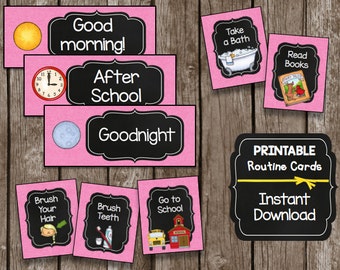 50% OFF SALE Routine Cards instant Download Morning & Night | Etsy
