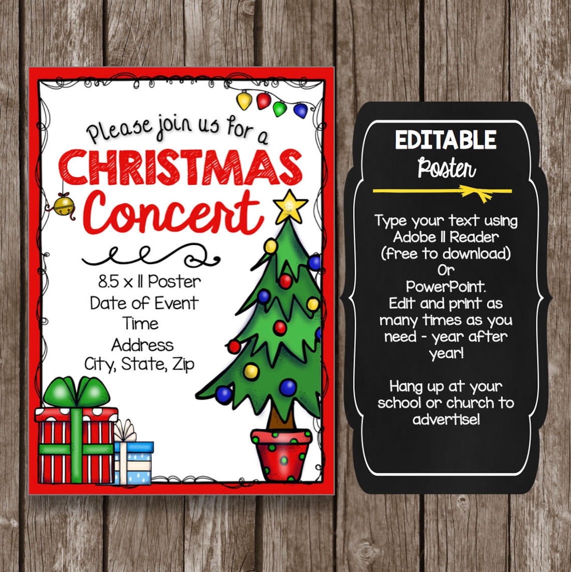 Christmas Concert BUNDLE Editable DIY Invitations Poster - Etsy