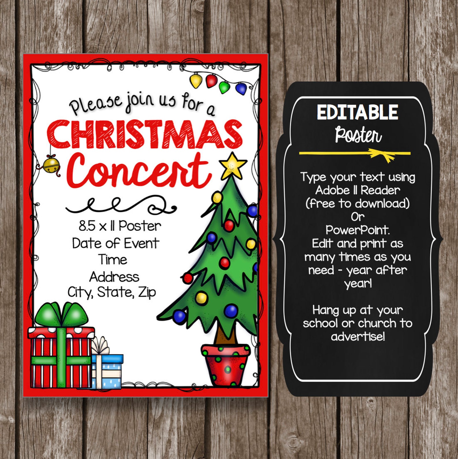 Christmas Concert BUNDLE Editable DIY Invitations Poster Etsy christmas-concert-bundle-editable-diy-invitations-poster-etsy