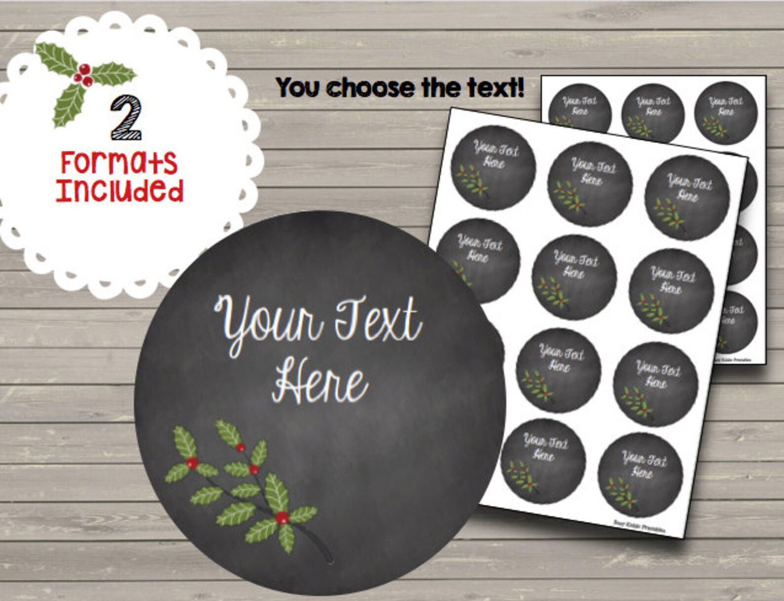 Christmas EDITABLE Chalkboard Labels Gift Tags Labels - Etsy