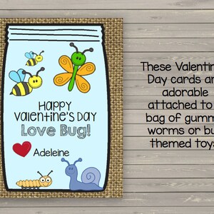50% OFF SALE Valentine's Day EDITABLE Love Bug Kids Cards - Customize ...