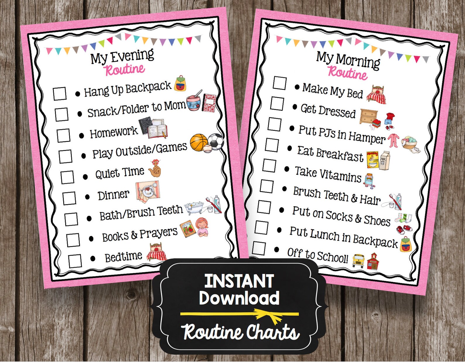 50% OFF SALE Morning and Evening Routine Charts Printable - Etsy