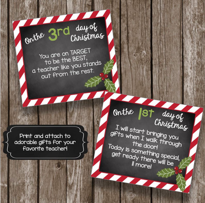12 Days Of Christmas TEACHER Cards Printable DIY Gift Etsy 12-days-of-christmas-teacher-cards-printable-diy-gift-etsy