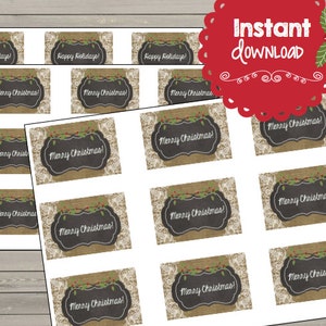 Vintage Christmas Notes - INSTANT DOWNLOAD - Happy Holidays - Tags ...
