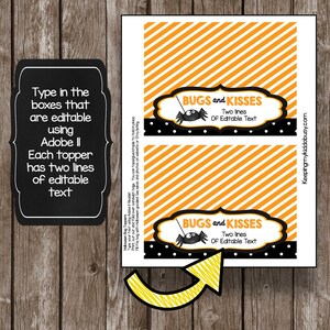 50% OFF SALE Bugs and Kisses Halloween Baggie Toppers - Favor Tags ...