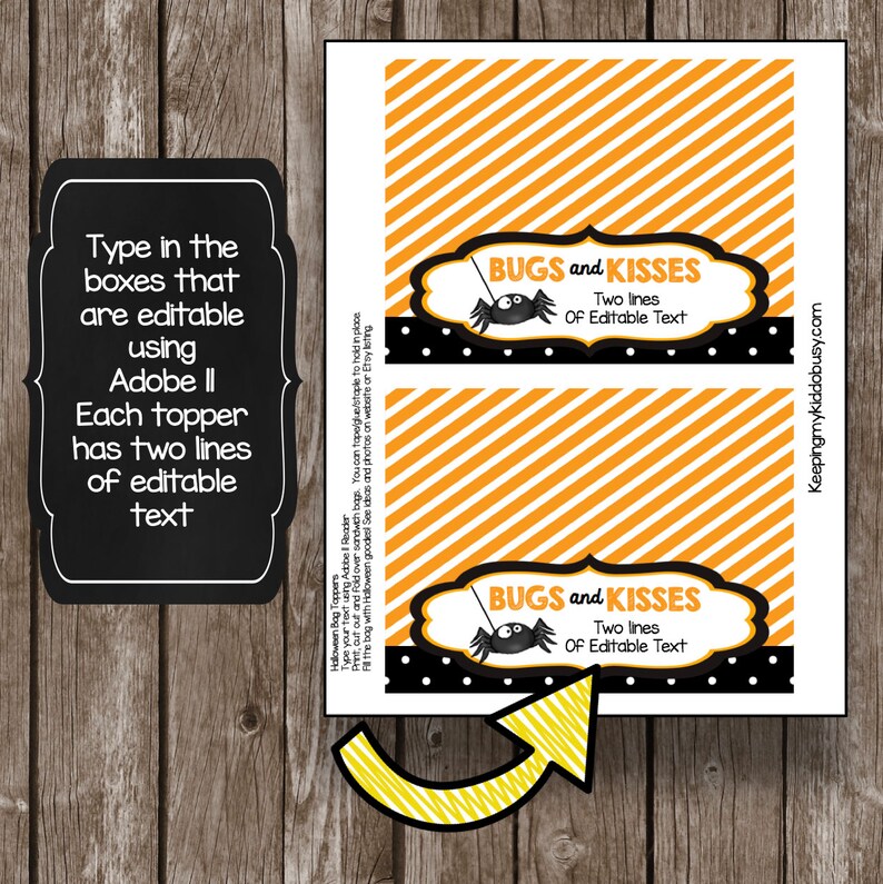 50% OFF SALE Bugs and Kisses Halloween Baggie Toppers - Favor Tags ...