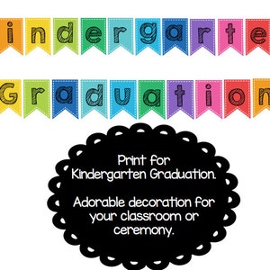 50% OFF SALE Kindergarten Graduation Banner - Printable - PDF - Instant ...