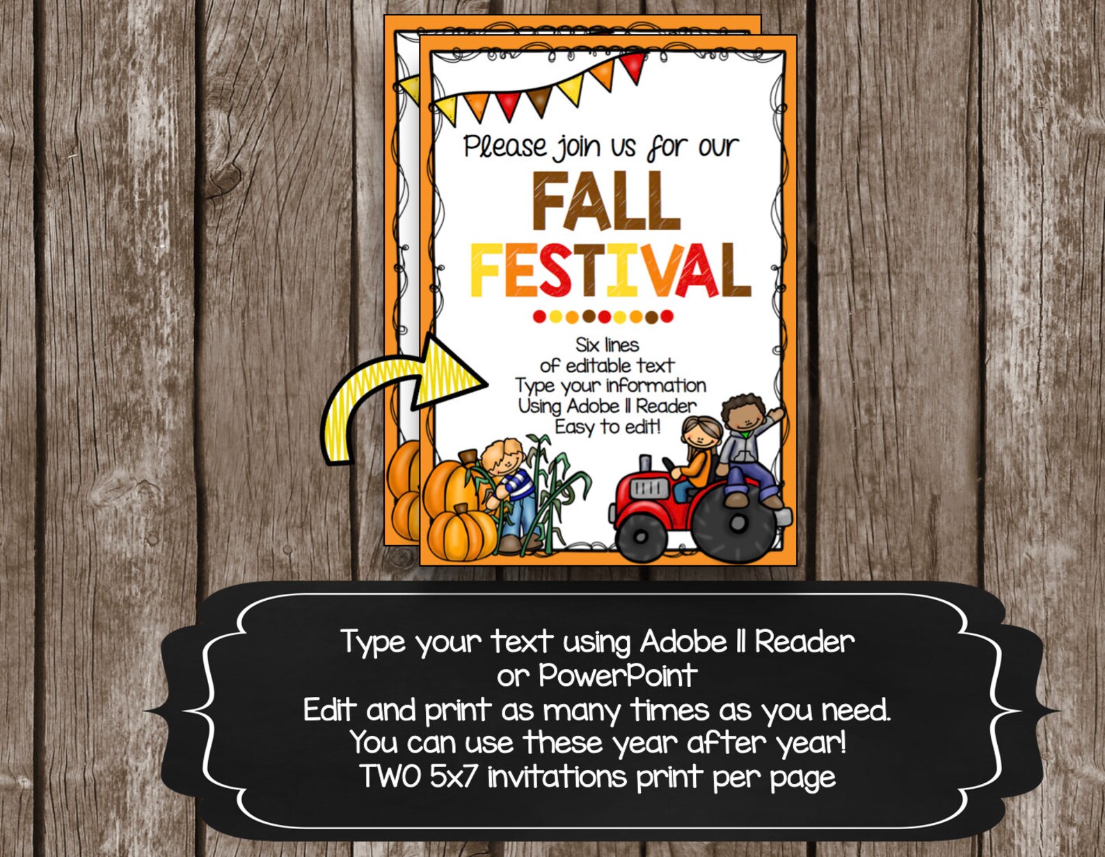Fall Festival Invitation EDITABLE Harvest Celebration - Etsy