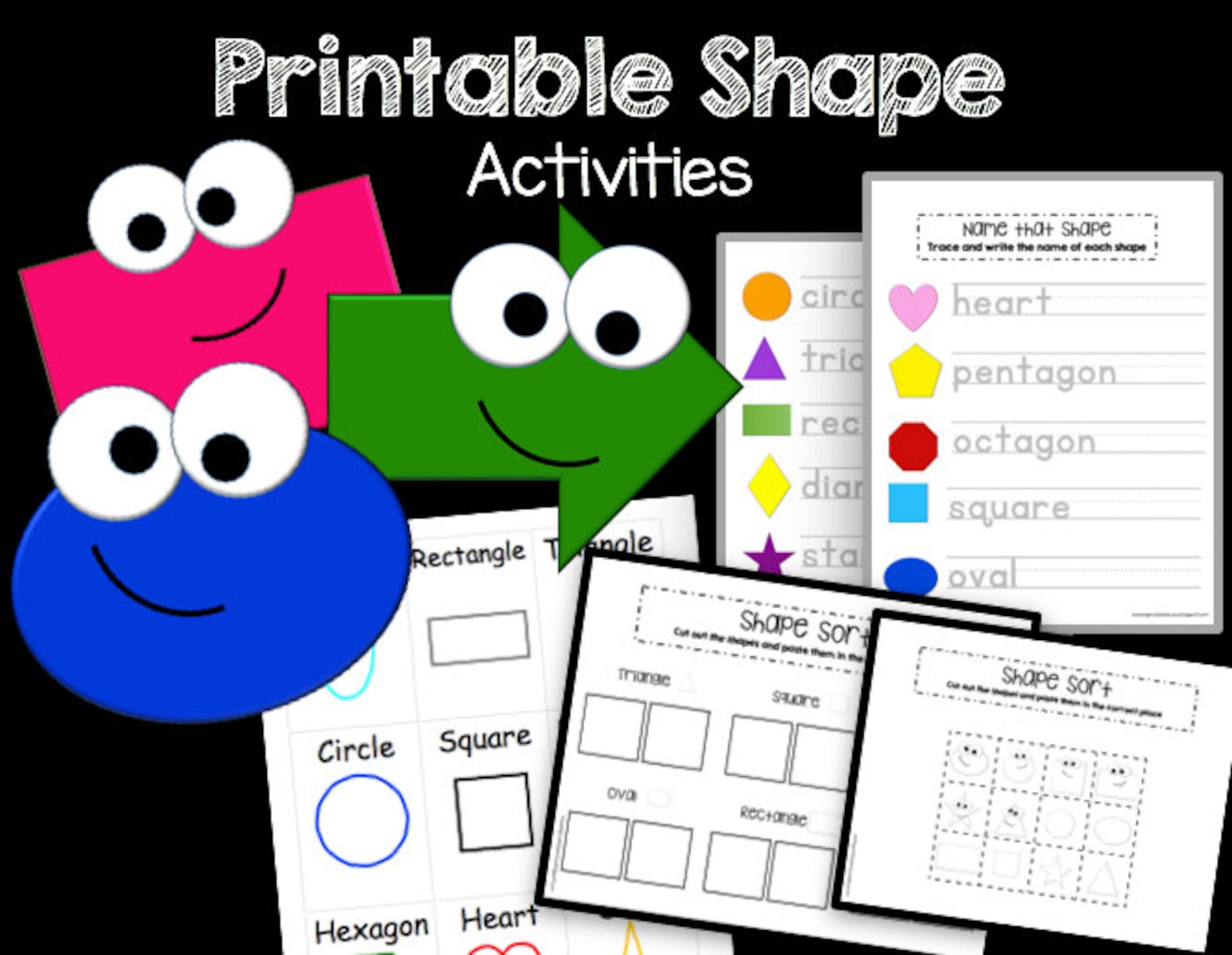 50% OFF SALE Shape Games Printable PDF Preschool - Etsy