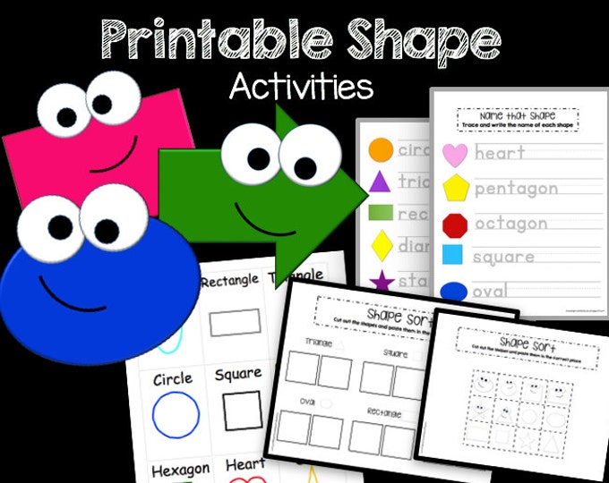 50% OFF SALE Shape Games Printable PDF Preschool - Etsy