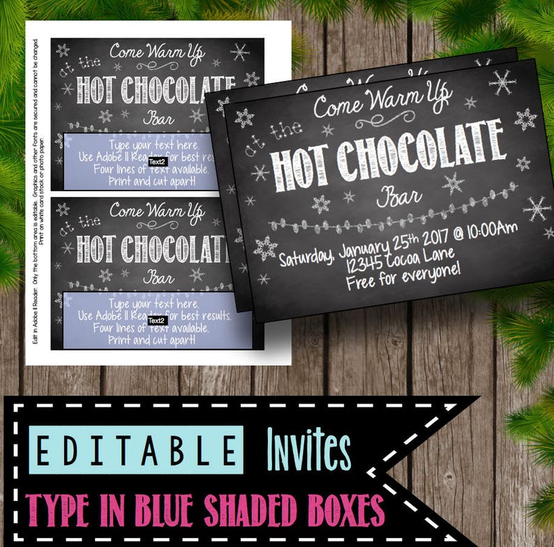 Hot Chocolate Bar BUNDLE Editable DIY Party Kit - Etsy