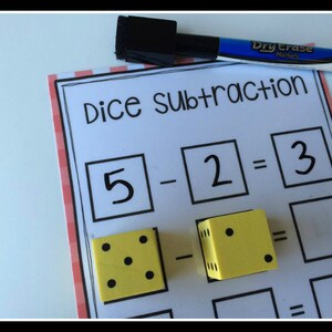 50% OFF SALE Dice Addition & Subtraction Game - Printable - INSTANT ...
