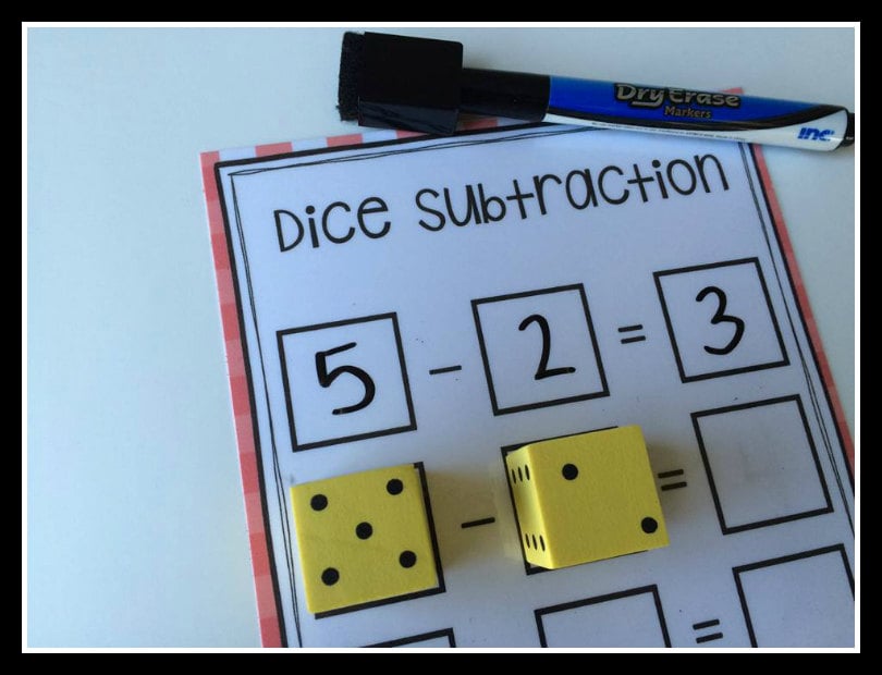 50% OFF SALE Dice Addition & Subtraction Game Printable | Etsy