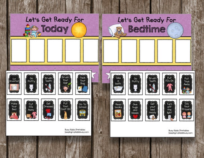 50% OFF SALE Morning & Bedtime Routine Chart Cards - Etsy
