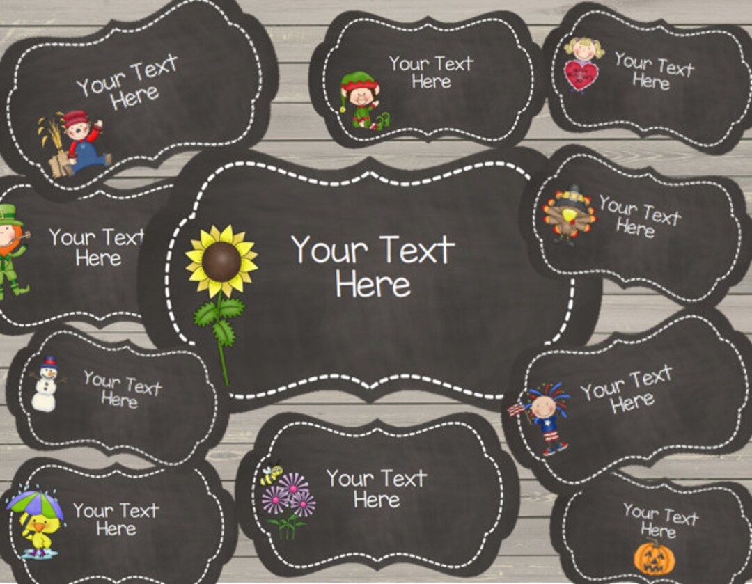 50% OFF SALE Monthly Chalkboard Labels {editable} Tags - Notes ...