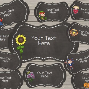 50% OFF SALE Monthly Chalkboard Labels {editable} Tags - Notes ...