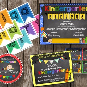 50% OFF SALE Kindergarten Graduation {bundle} Banner - Diploma ...