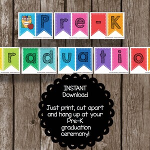 50% OFF SALE - Pre-k Graduation Banner - Ceremony - Printable - Instant ...