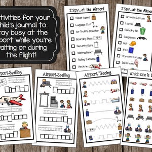 50% OFF SALE Airplane Travel Kit for Kids - Airport Games - Printable ...
