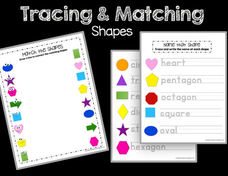 50% OFF SALE Shape Games - Printable PDF - Preschool - Kindergarten ...