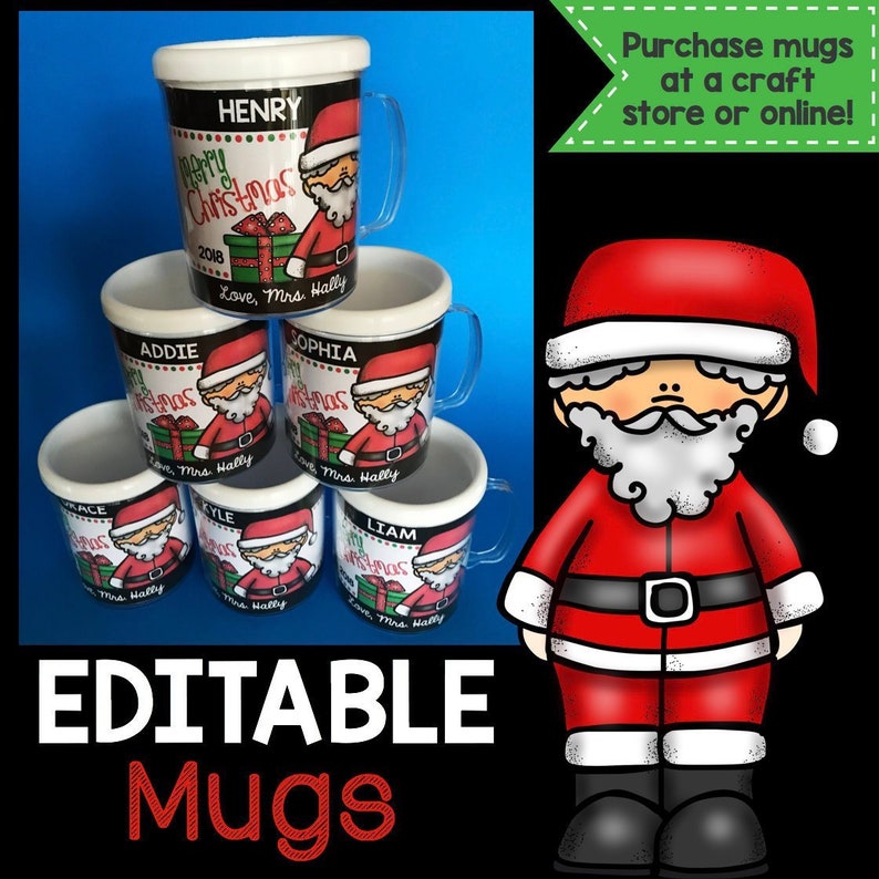 Personalized Santa Mugs - Customized Kids Christmas Present - Instant ...