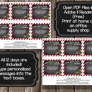 12 Days of Christmas EDITABLE Cards - 12 Days of Christmas Gift Tags ...