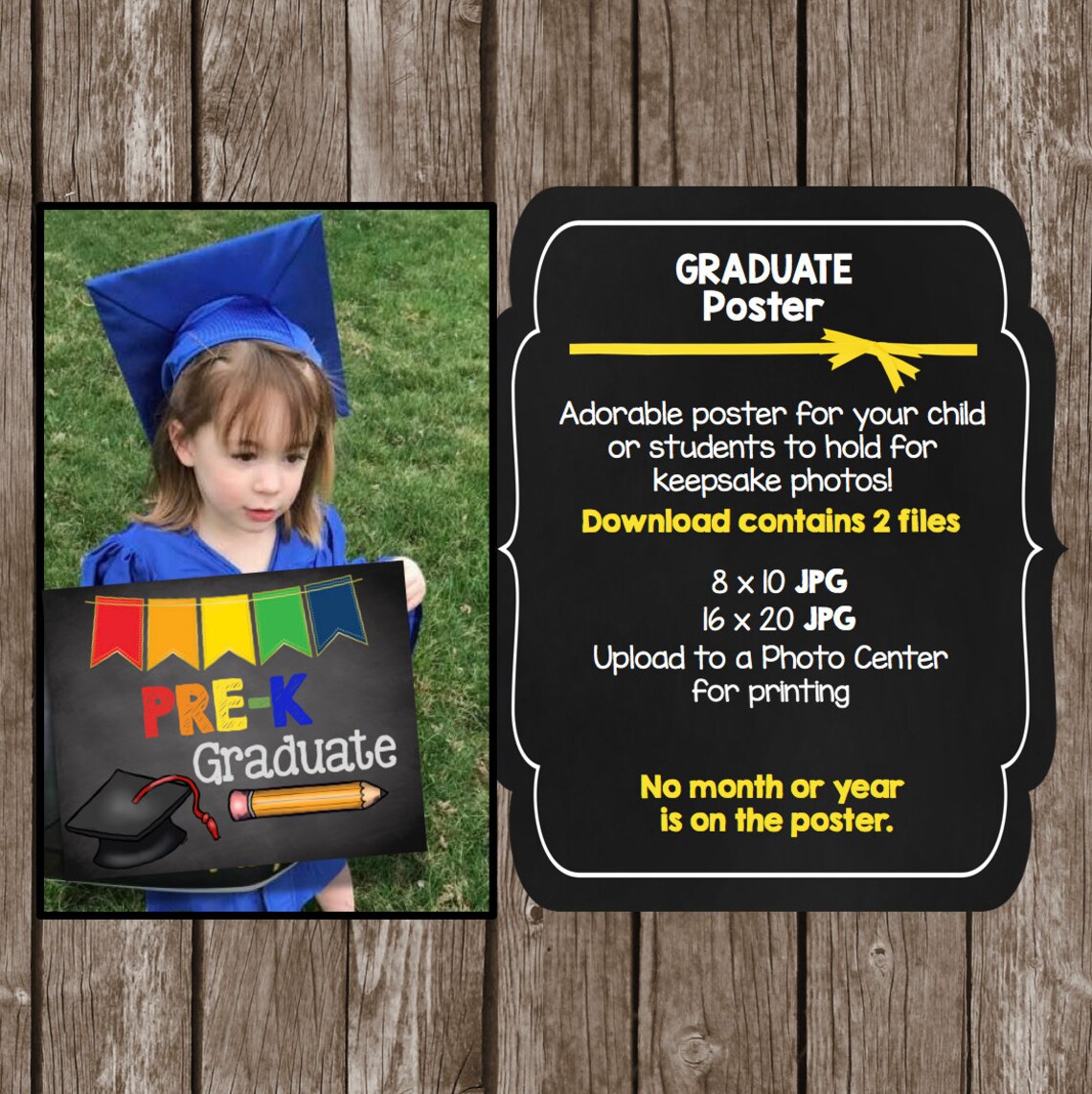 Pre-k Graduate Poster Photo Prop Announcement Chalkboard | Etsy