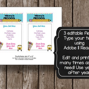 Welcome to Preschool - Open House Preschool - Back to School - Editable ...