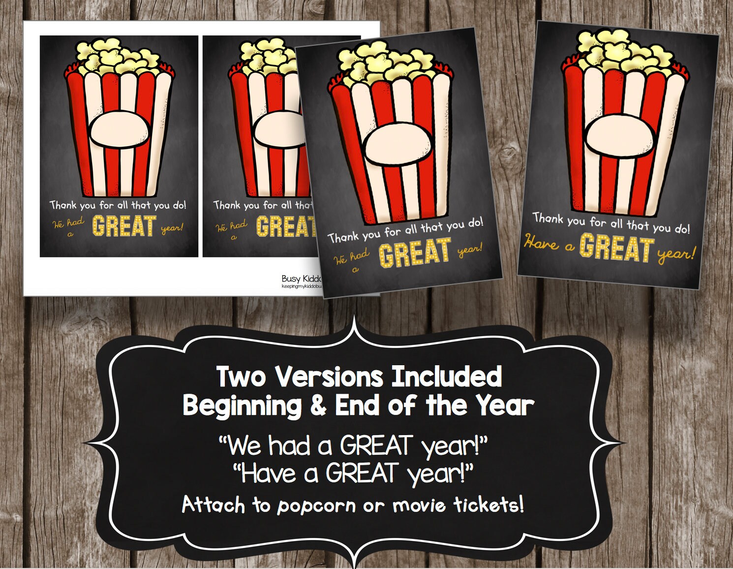 50% OFF SALE Teacher Appreciation - Popcorn Bar - Thank You - End of ...