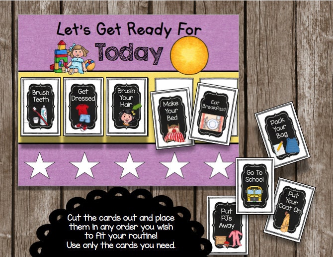 50% OFF SALE Morning & Bedtime Routine Chart Cards - Etsy