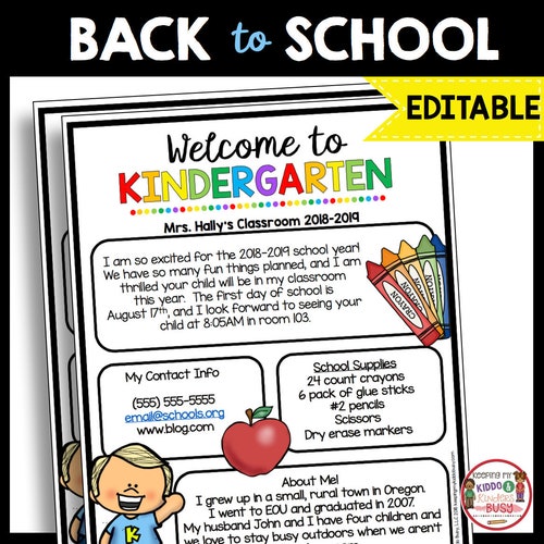 Editable Meet the Teacher Template Welcome Back to School - Etsy UK